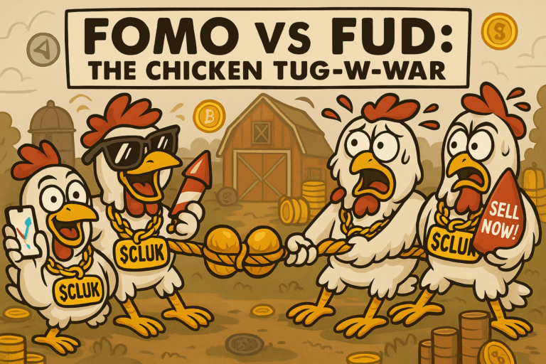 FOMO vs FUD: The Chicken Tug-of-War – $CLUK Token